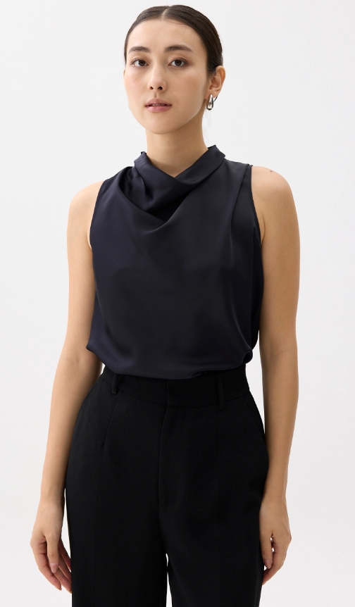 High Cowl Neck Top