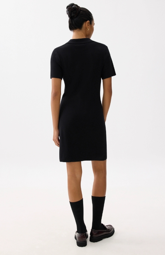 Collared Knit Shift Mini Dress